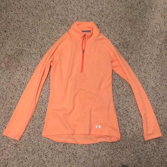 Under Armour | Tops | Neon Orange Under Armor Quarter Zip Workout ...